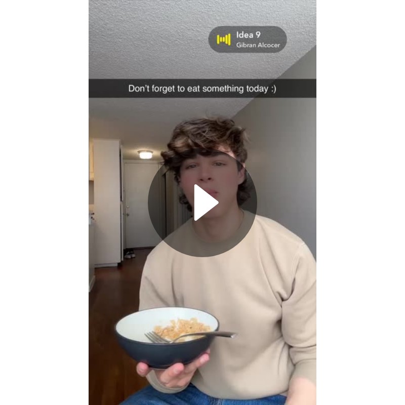 Don’t forget to eat something today :) | Spotlight on Snapchat