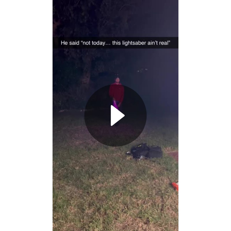 He said “not today… this lightsaber ain’t real” | Spotlight on Snapchat
