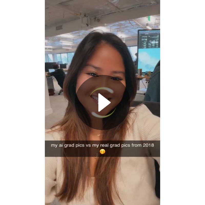 my ai grad pics vs my real grad pics from 2018 🤭 | Spotlight on Snapchat