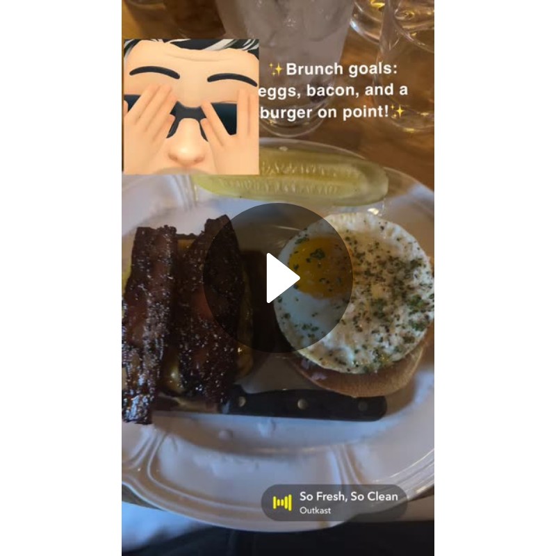Brunch goals: eggs, bacon, and a burger on point! | Spotlight on Snapchat
