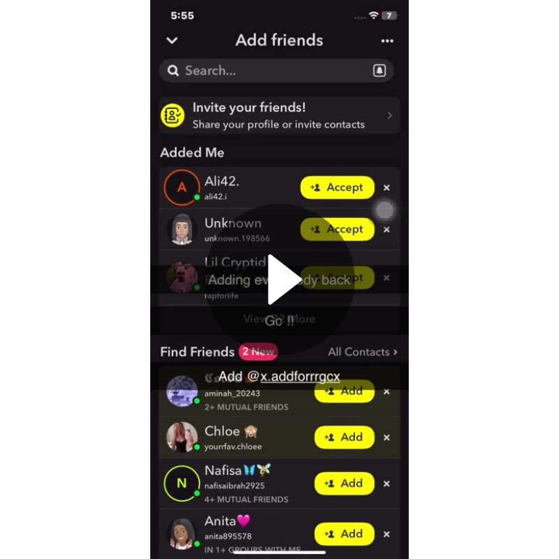 Adding everybody back | Gc !! | Add @x.addforrrgcx | Spotlight on Snapchat