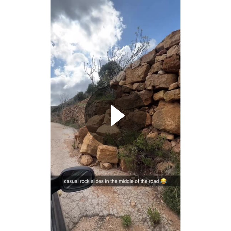 casual rock slides in the middle of the road 😂 | Spotlight on Snapchat