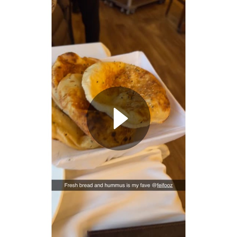 Fresh bread and hummus is my fave @feifooz | Spotlight on Snapchat