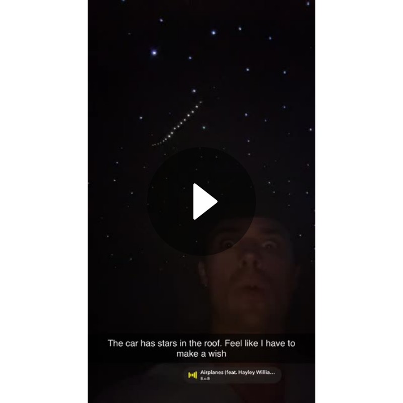 The car has stars in the roof. Feel like I have to make a wish ...