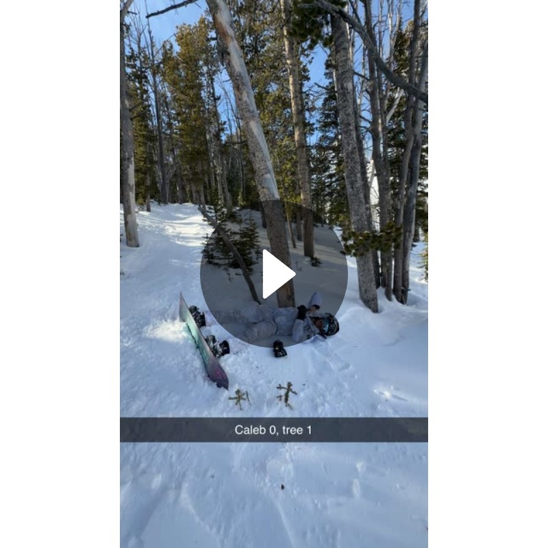 Caleb collides with a tree while skiing. | Nicolas Vans (@nicolasvanst ...