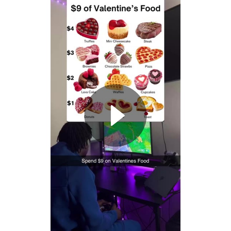 Spend $9 on Valentines Food | Spotlight on Snapchat
