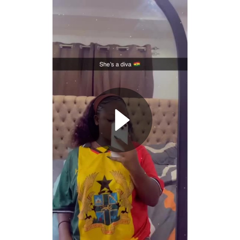Babss🩷 Shows Off Ghana National Team Jersey in Bed Mirror Selfie ...