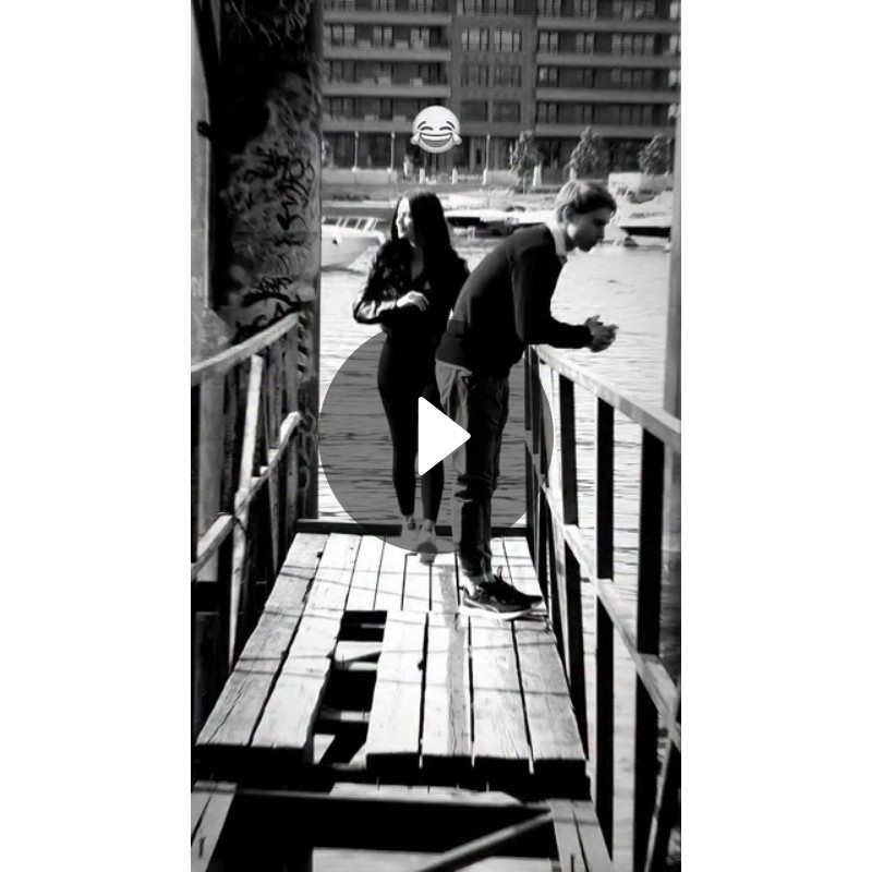 Man and Woman Playful Pranks on Rickety Dock | Viral Moment | Video by ...