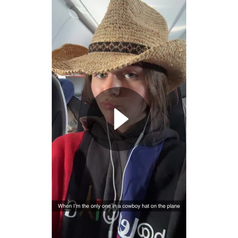 When I’m the only one in a cowboy hat on the plane | Spotlight on Snapchat
