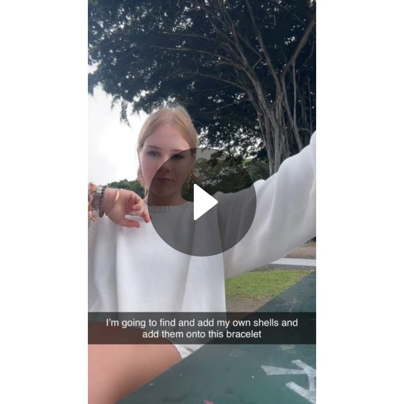 I’m going to find and add my own shells and add them onto this bracelet ...