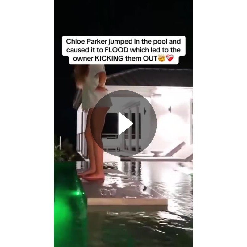 Pool Flood Chaos! Chloe Parker's Jump Leads to Epic Poolside ...
