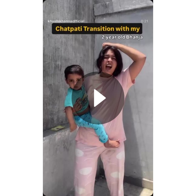 Khushi Khanna's Viral Chatpati Transition with Her 2-Year-Old Son ...