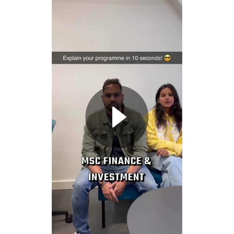 Explain your programme in 10 seconds! 😎 | MSC FINANCE & INVESTMENT ...