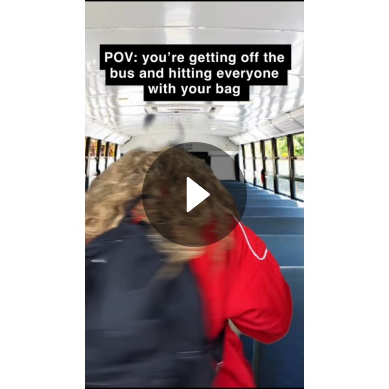 POV: you’re getting off the bus and hitting everyone with your bag ...