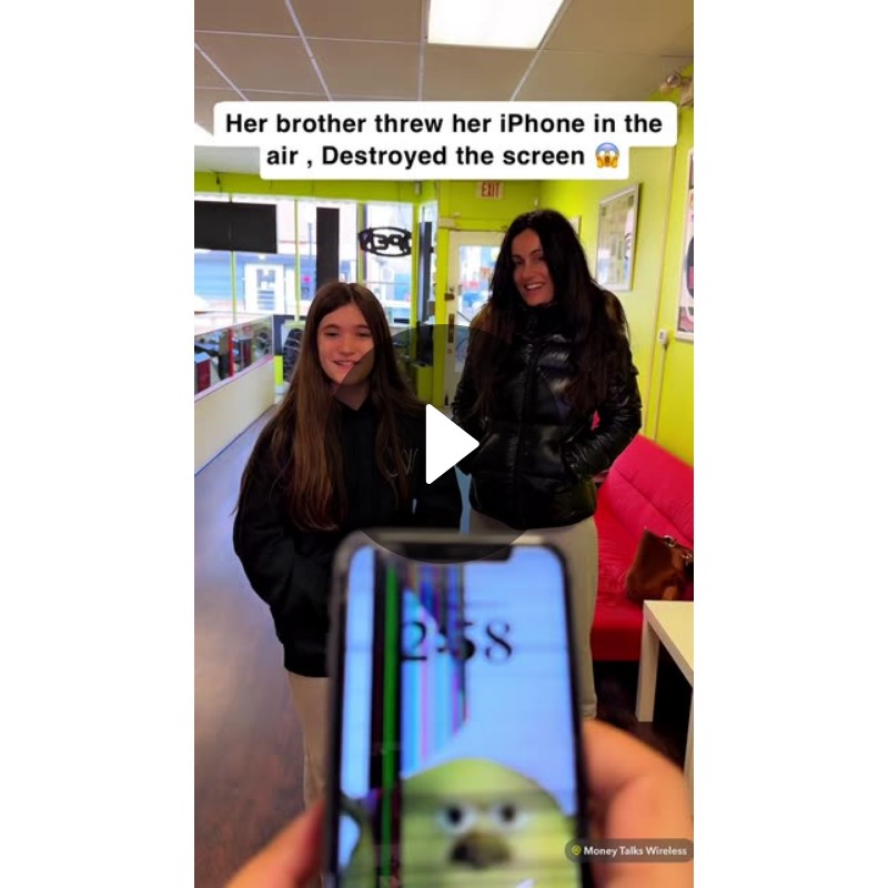 Her brother threw her iPhone in the air , Destroyed the screen 😱 ...