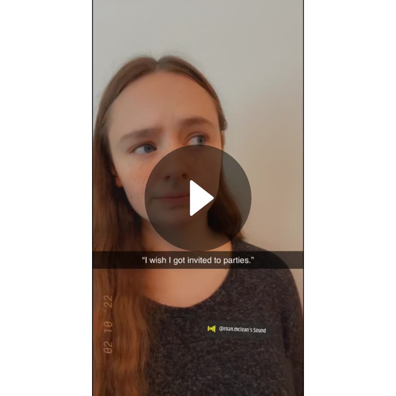 “I wish I got invited to parties.” | “Really?” | Spotlight on Snapchat