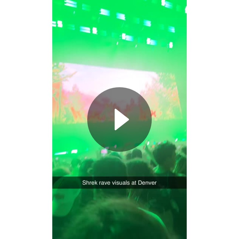 Shrek rave visuals at Denver | Spotlight on Snapchat
