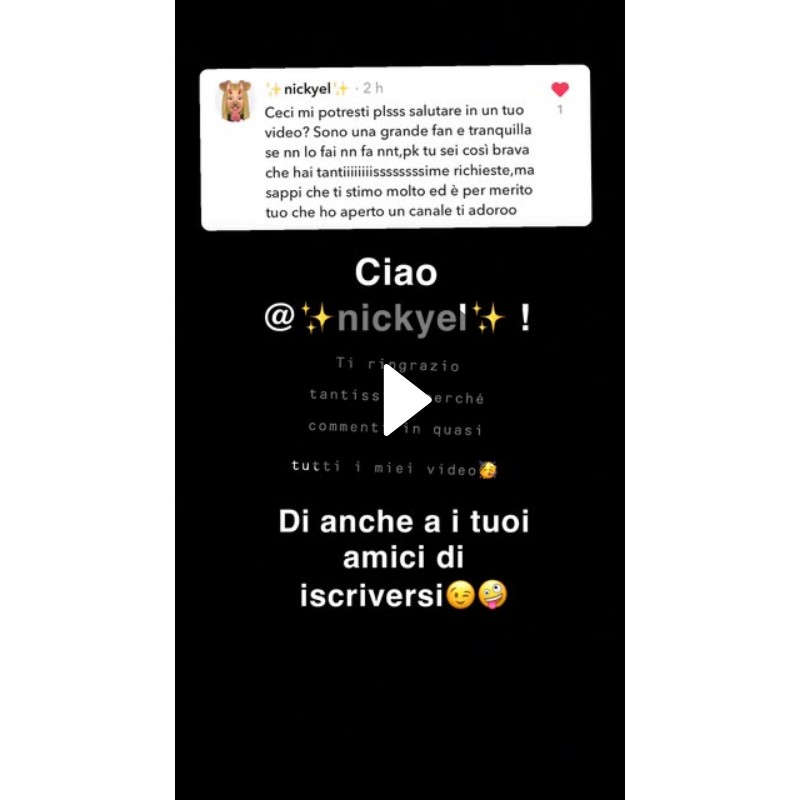 Ciao @ nickyel ! | Ti ringrazio tantissimo perché commenti in quasi ...
