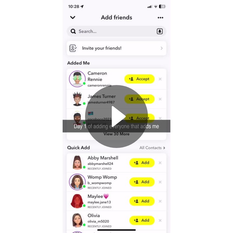 Day 1 of adding everyone that adds me | Spotlight on Snapchat