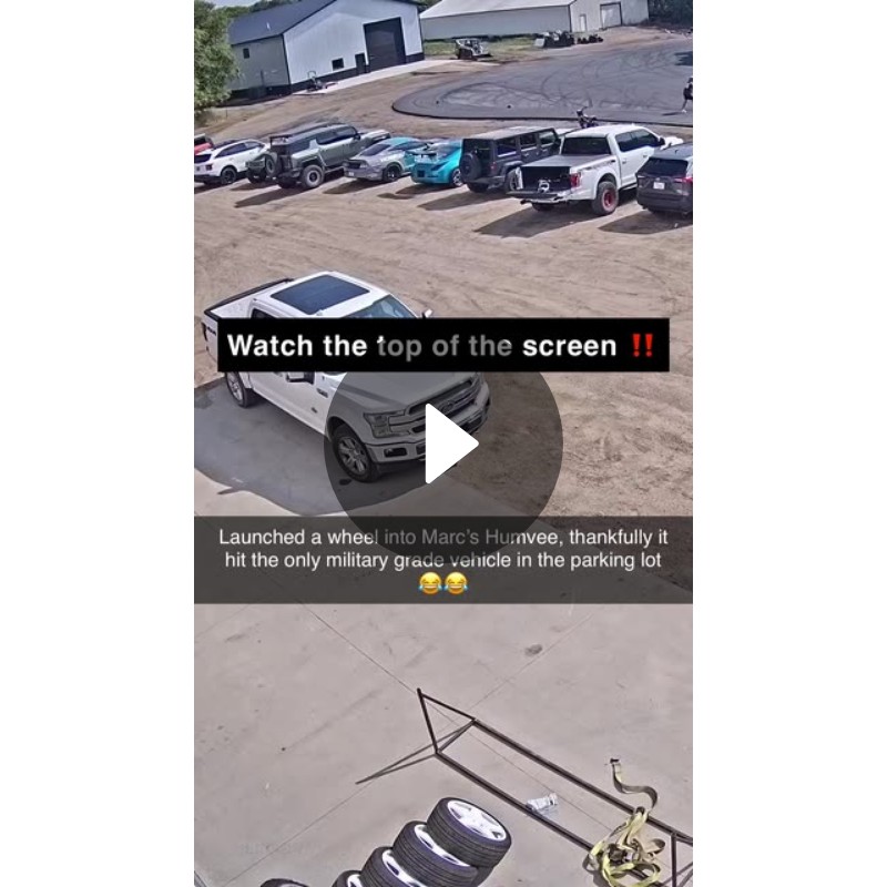 Watch the top of the screen ‼️ | Launched a wheel into Marc’s Humvee ...
