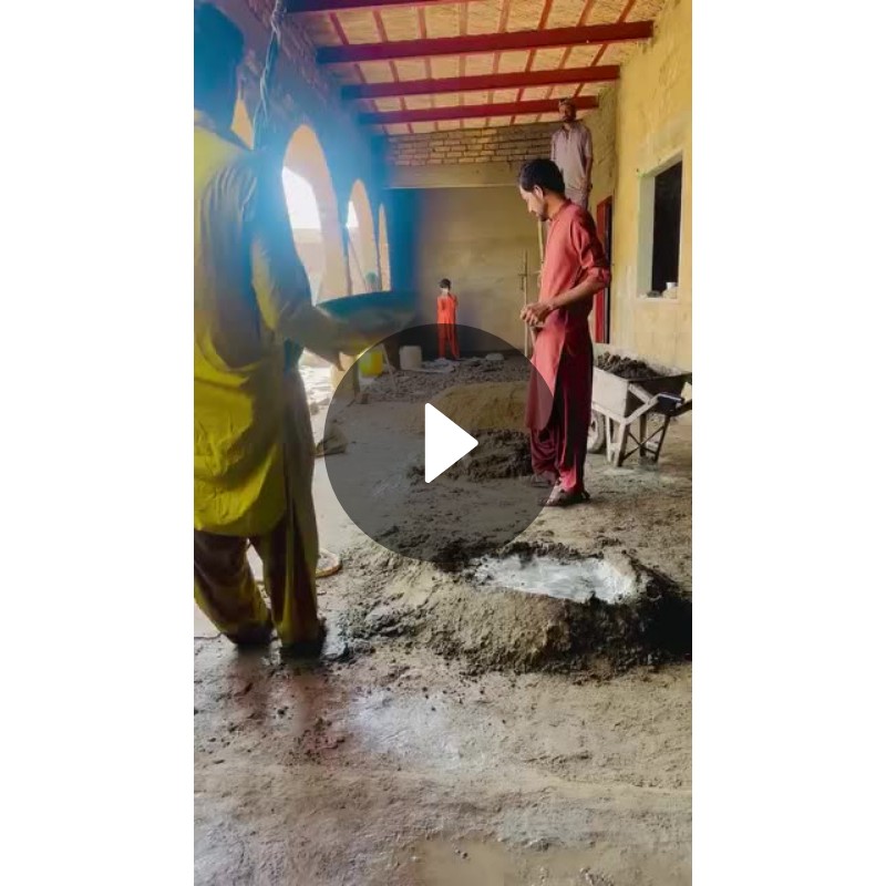 Traditional Hand-Mixed Mortar Technique at a Construction Site | Video ...