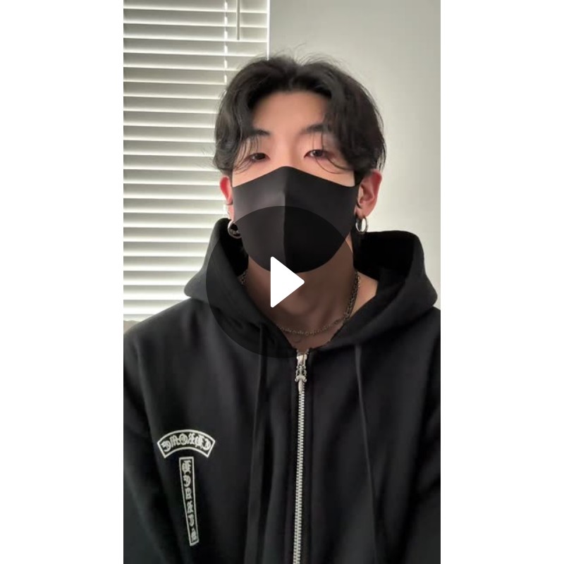 JJang E (@jjang.e) | Person wearing a face mask with a sad expression ...