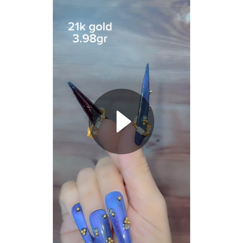 Showcasing luxury 21k gold artificial nails. | Juju Jewelry Llc ...